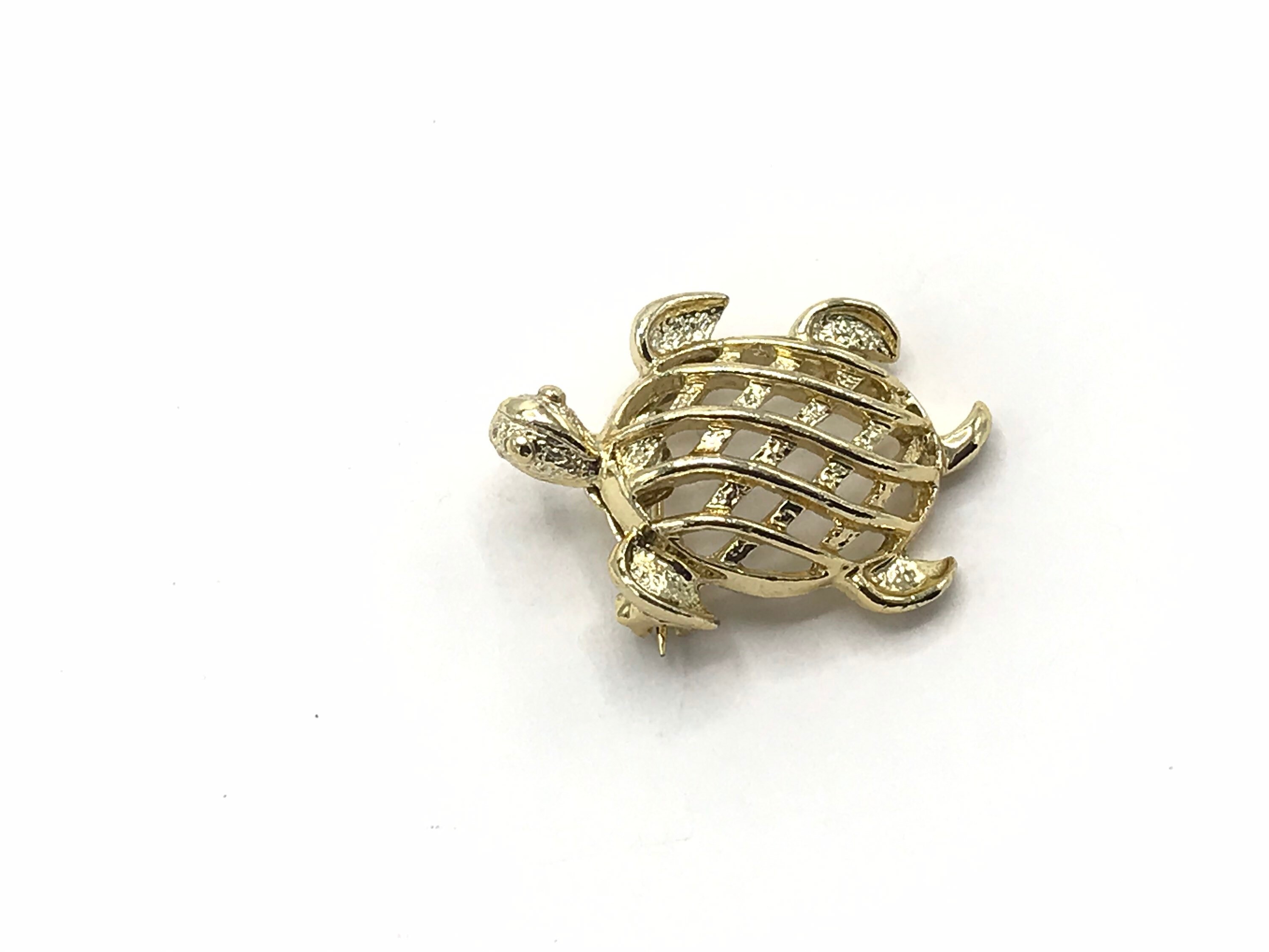 Vintage Turtle Brooch Gold Tone. - Etsy