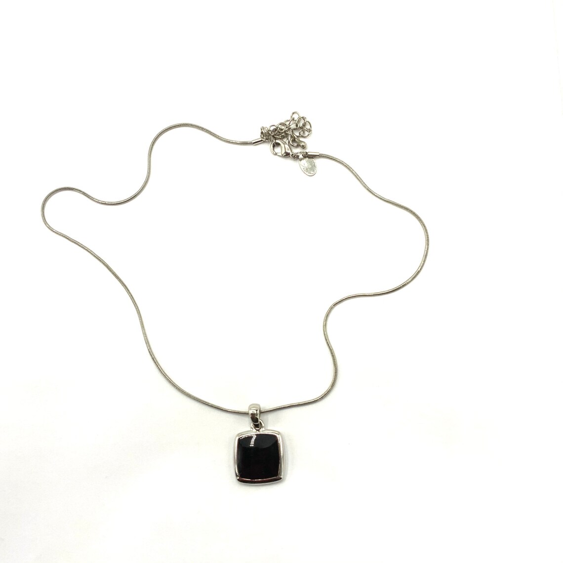 Gorgeous Collectible Charm With Smoke Crystal and Silver Tone Necklace ...