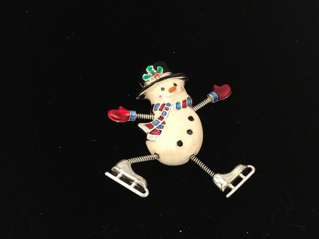 Vintage Snow Men With Articulating Legs and Arms,on Springs Brooch ...
