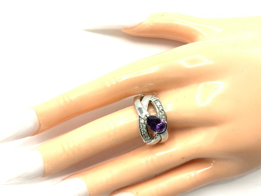 Gorgeous Collectible Purple, Clear and Silver Tone Ring by Lia Sophia ...