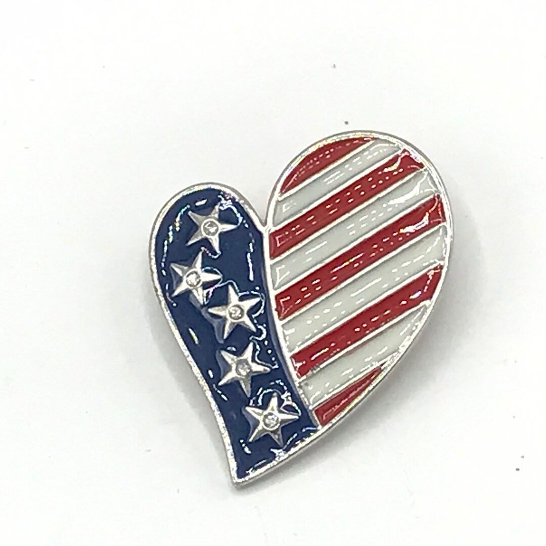 Vintage Enamel American Flag as a Heart. - Etsy