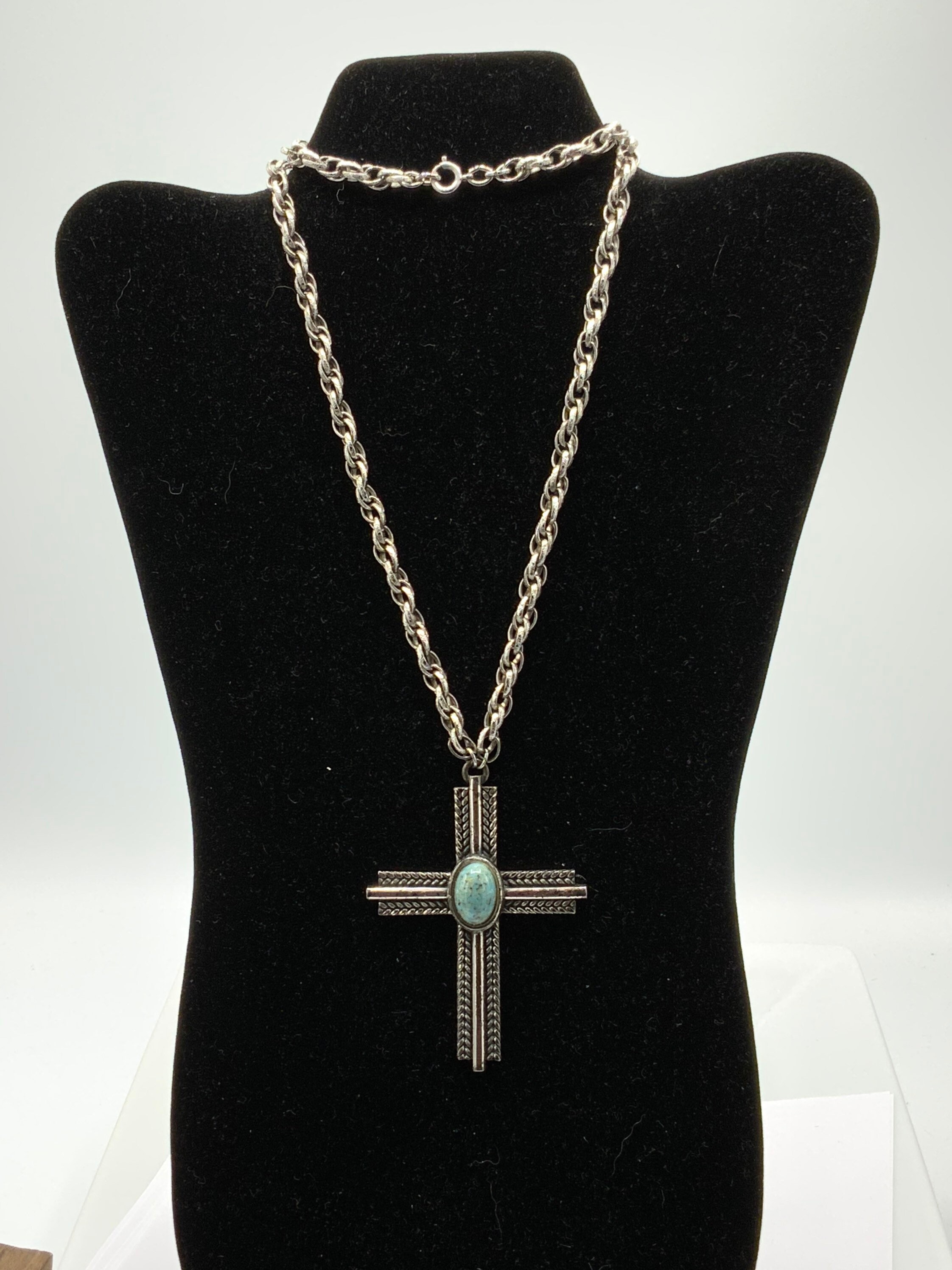 Magnifique collier de croix et de ton argenté napier vintage | Etsy