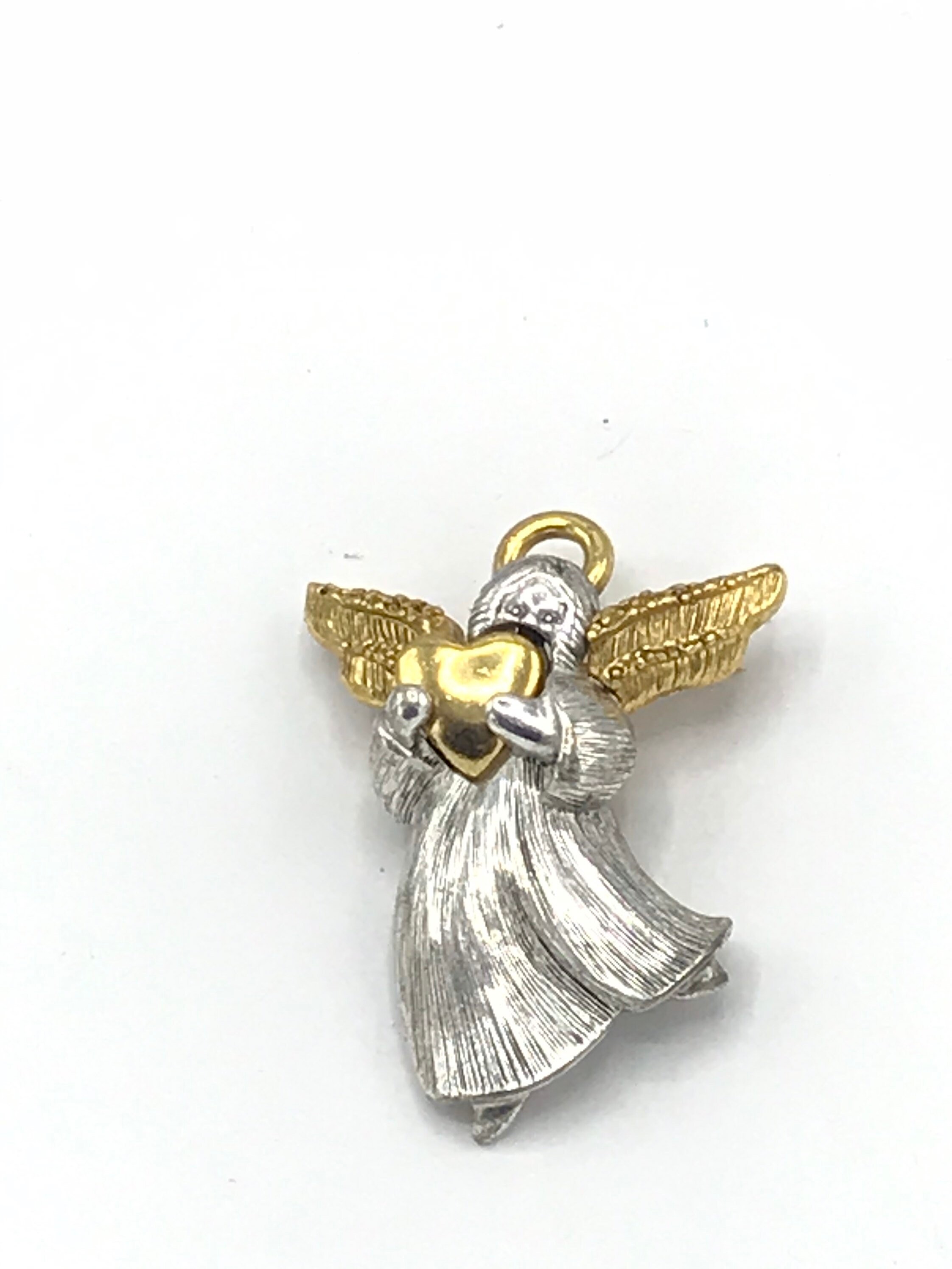 Vintage Angel gold and silver tone brooch by LC signed | Etsy