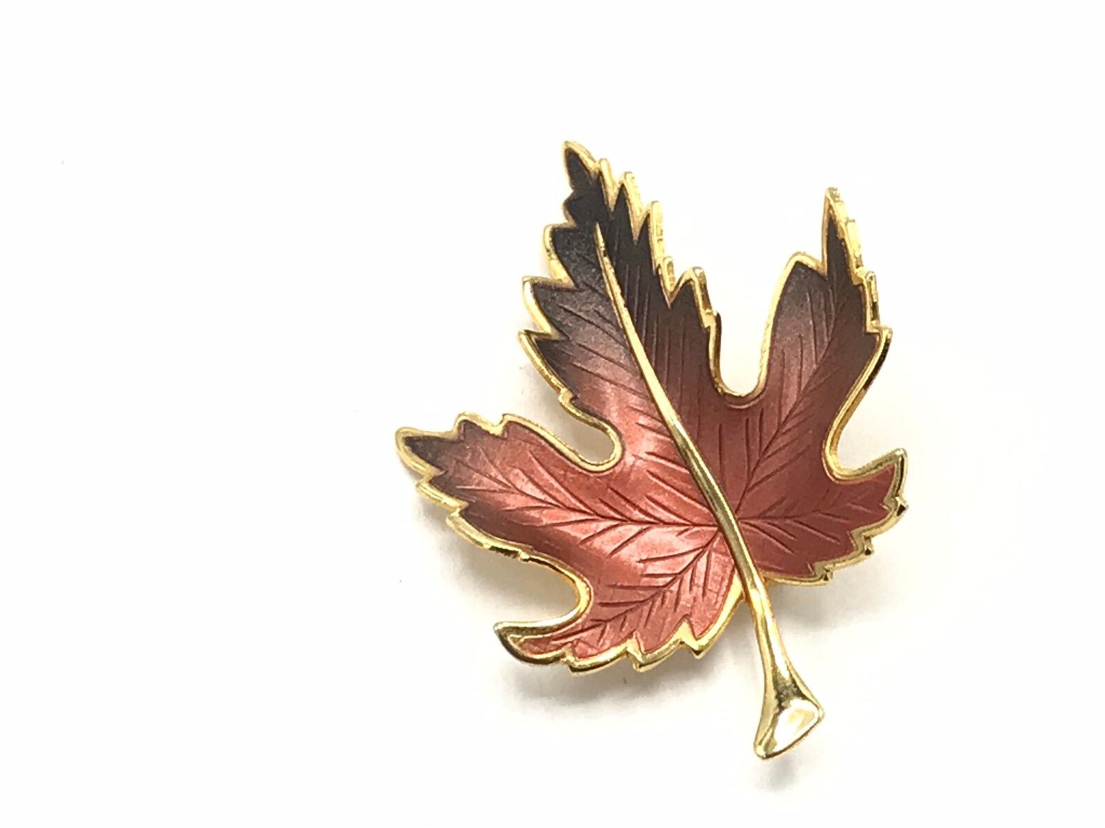 Vintage enamel leaf brooch. | Etsy