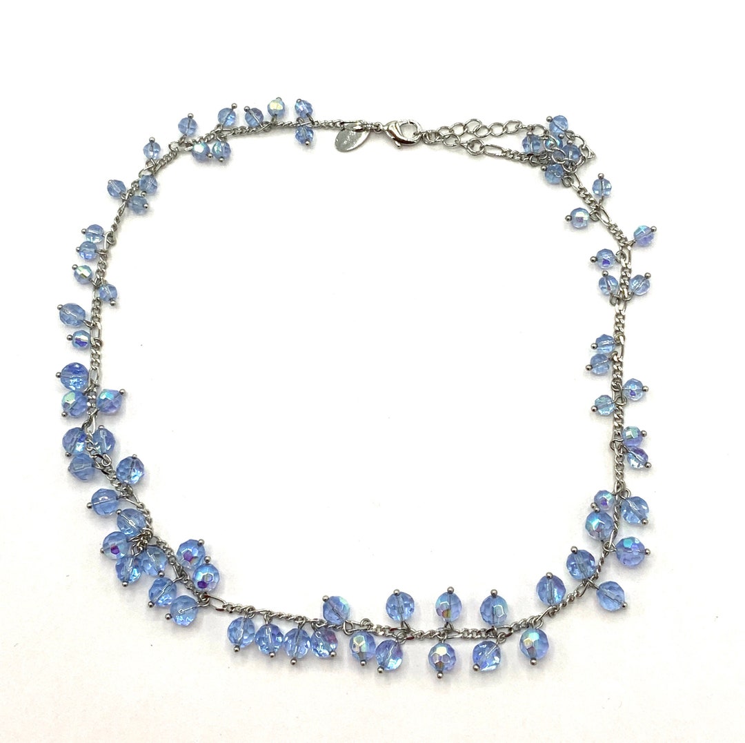 Gorgeous Collectible and Vintage Light Blue Beads Necklace by Lia ...