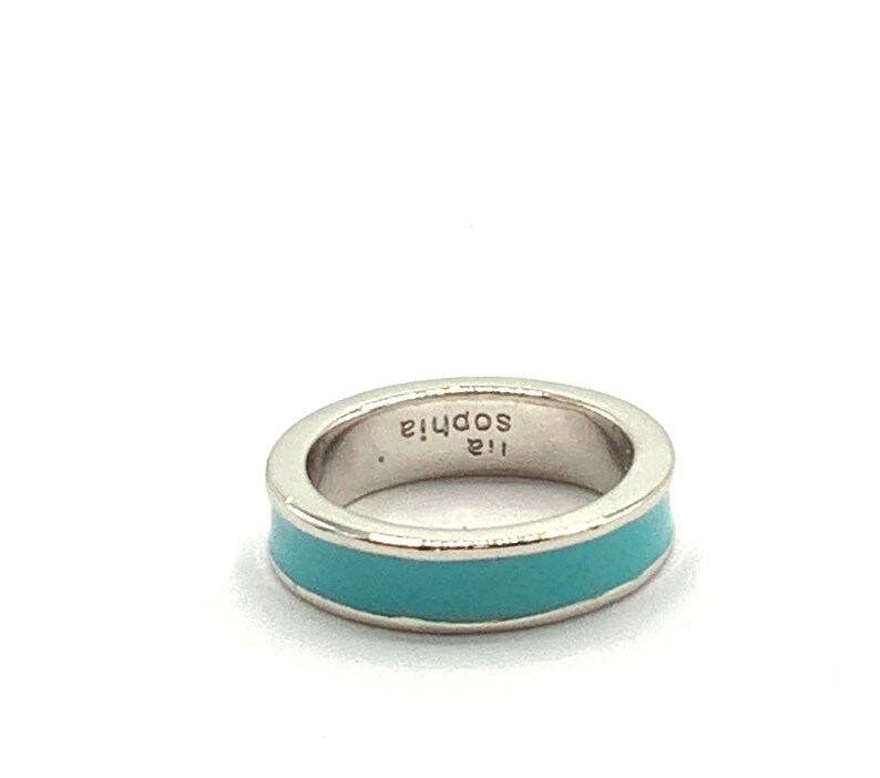 Gorgeous Collectible Silver and Light Blue Enamel Band Ring by - Etsy