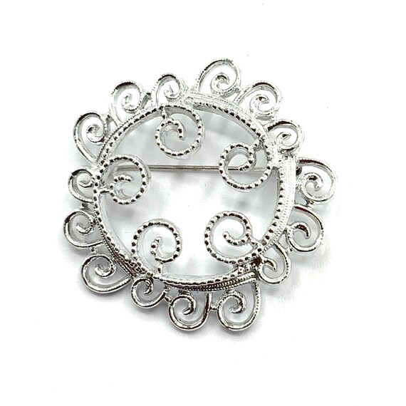 Gorgeous collectible and Vintage silver brooch, round… - Gem