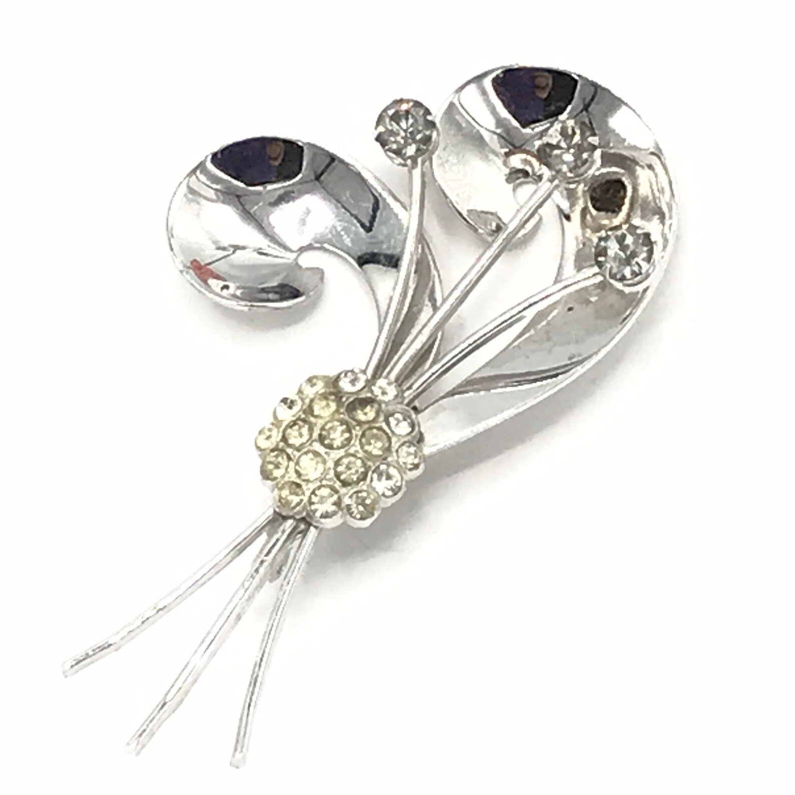 Vintage silver tone brooch. | Etsy