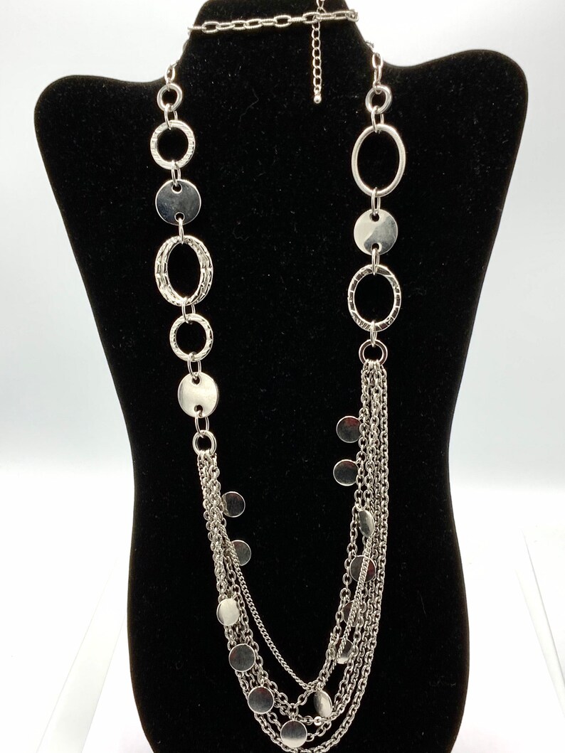 Gorgeous Collectible Multi Strand Chain Silver Tone Necklace - Etsy