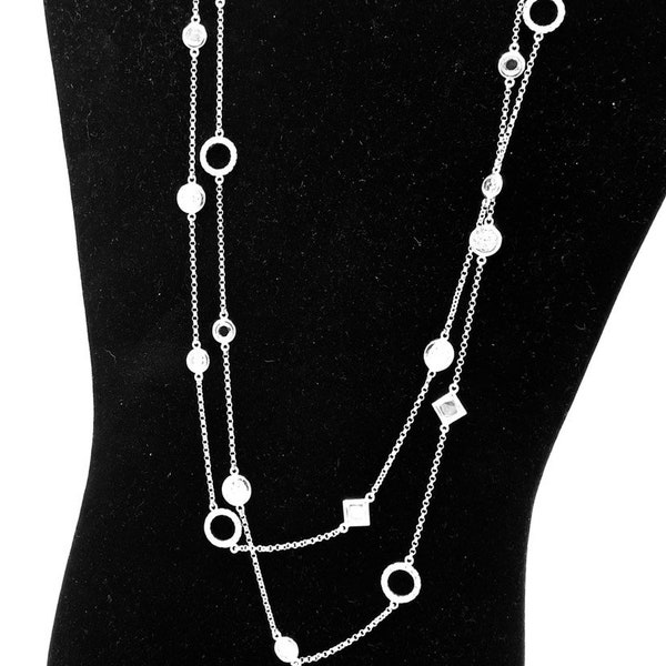 Long Silver Necklace - Etsy