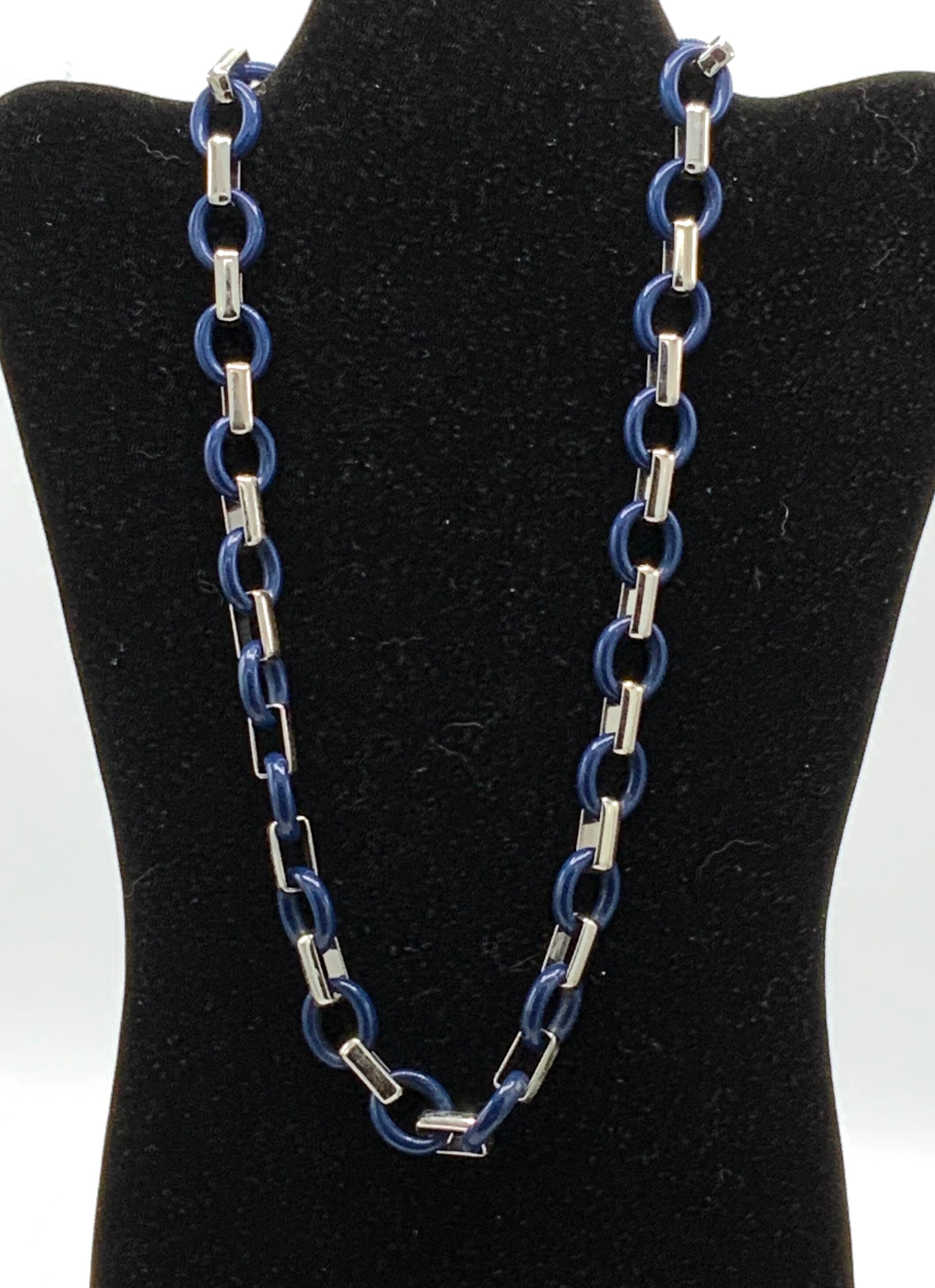 Gorgeous Blue and Silver Tone Necklace by Lia Sophia - Etsy UK