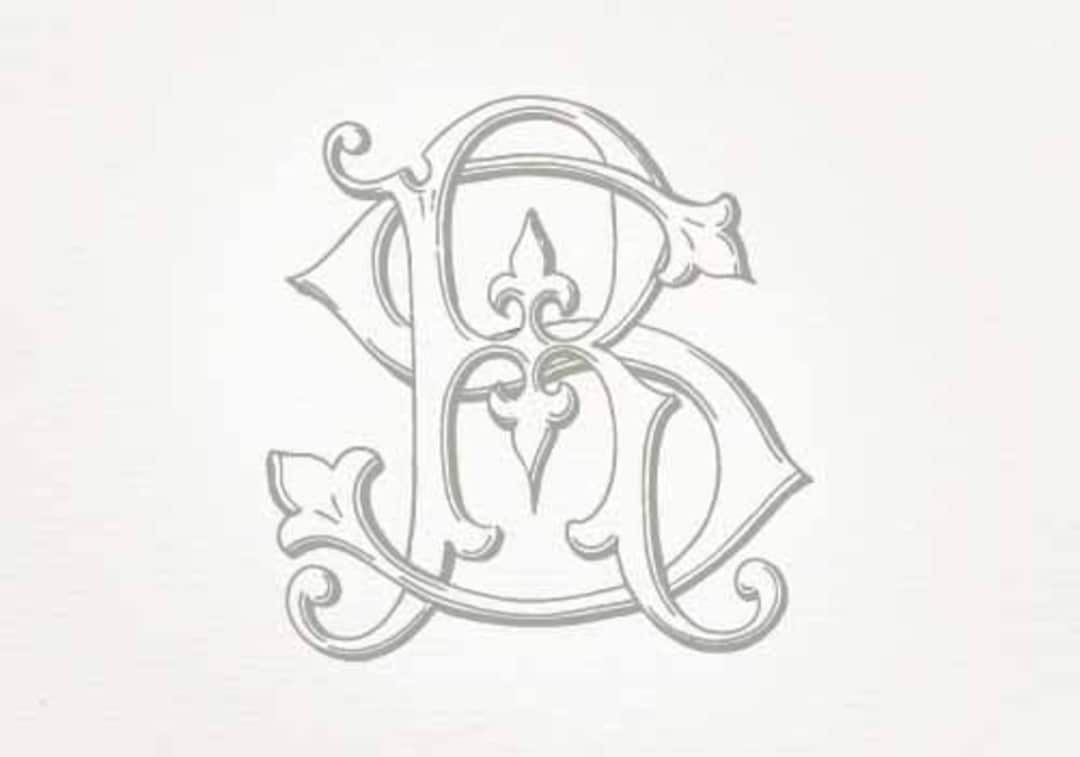 Vintage Wedding Monogram RS SR - Wedding Invitation, Digital Download ...