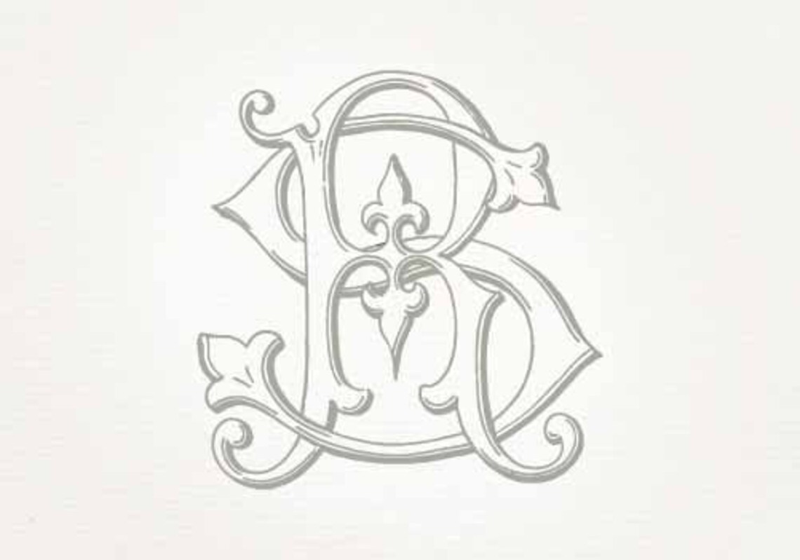 Vintage Wedding Monogram RS SR - Wedding Invitation, Digital Download ...