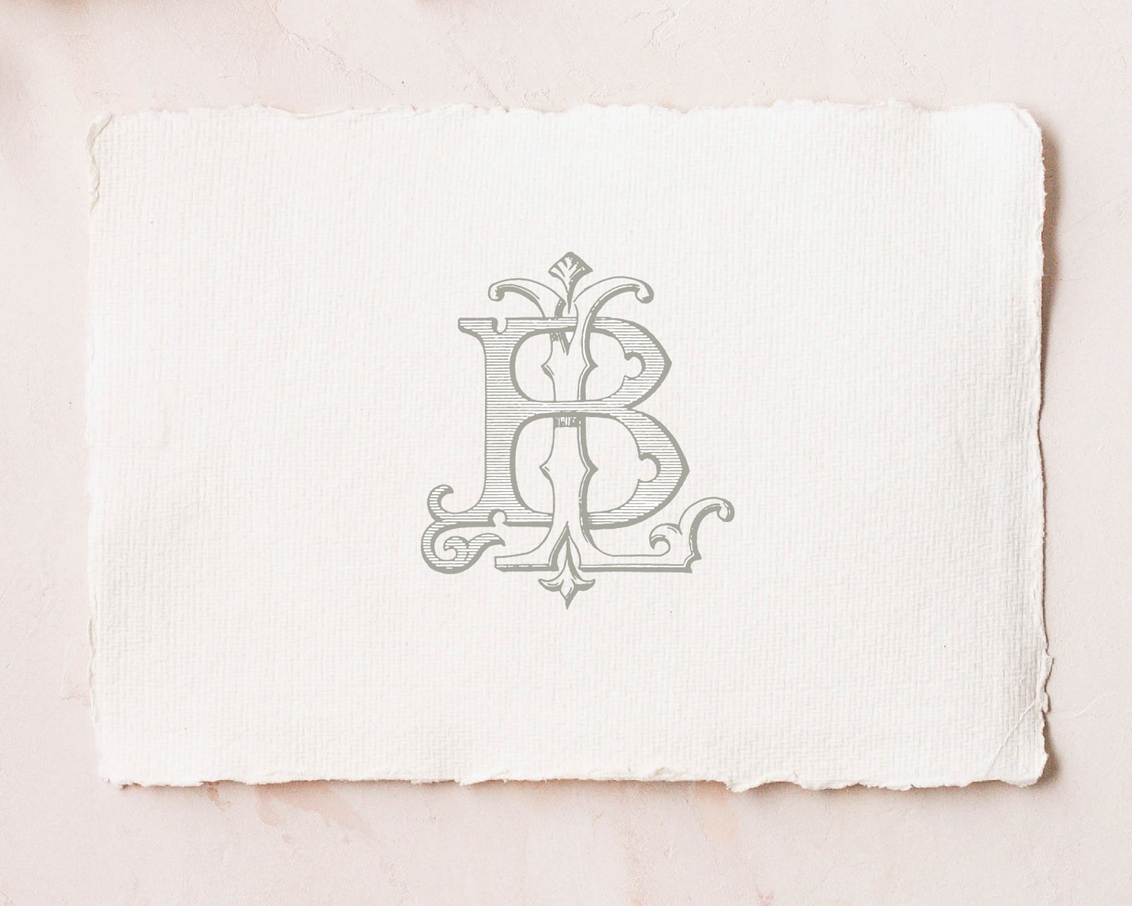 Vintage Wedding Monogram BL LB - Wedding Invitation, Digital Download ...