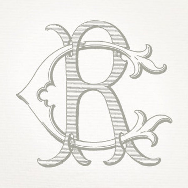 Antique Monogram Rc - Etsy