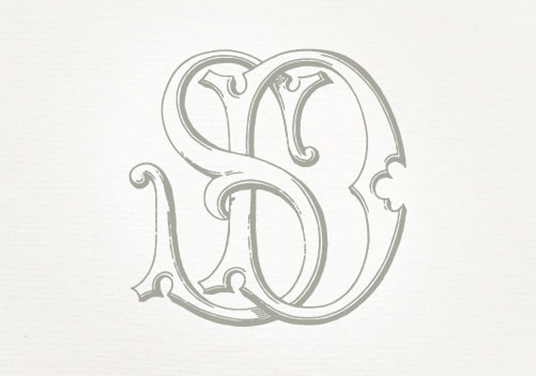 Vintage Wedding Monogram SD DS - Wedding Invitation, Digital Download ...