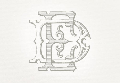 Vintage Wedding Monogram DE ED - Wedding Invitation, Digital Download ...