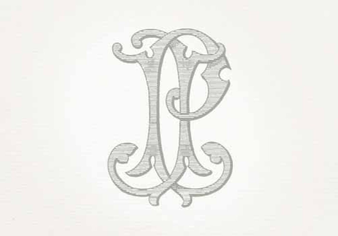 Vintage Wedding Monogram JP PJ - Wedding Invitation, Digital Download ...