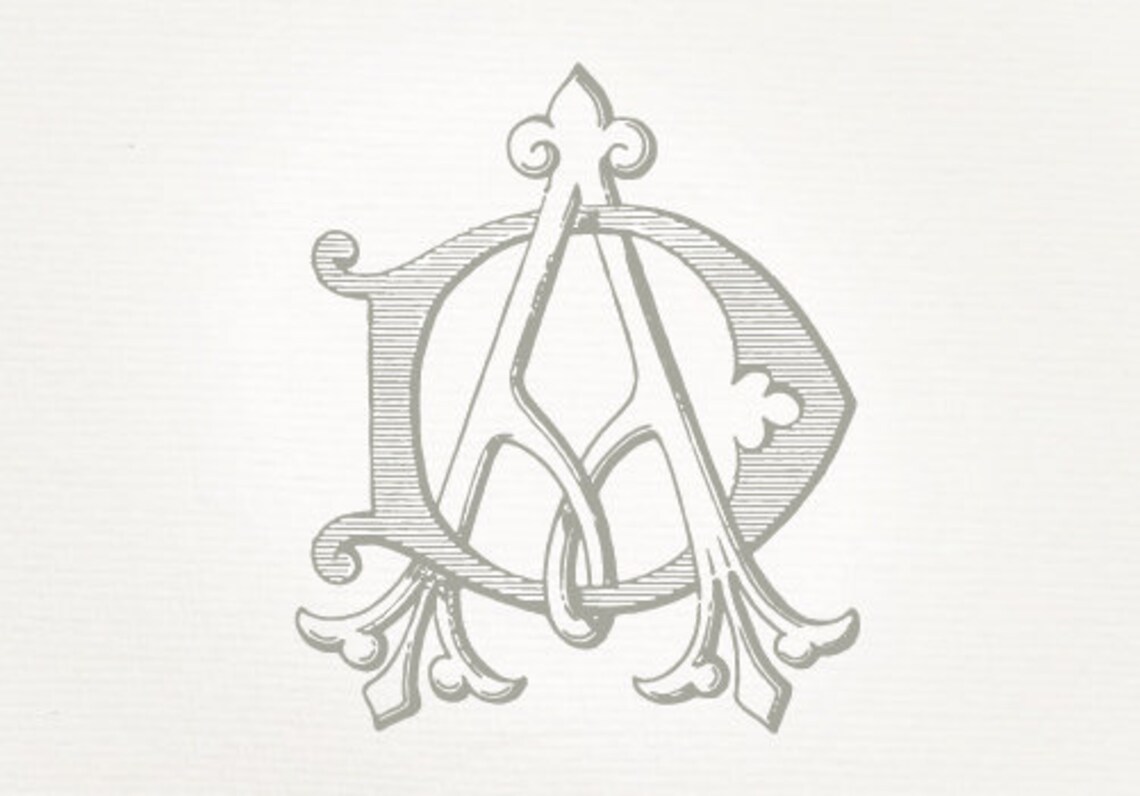 Vintage Wedding Monogram AD DA - Wedding Invitation, Digital Download ...
