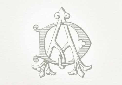 Vintage Wedding Monogram AD DA - Wedding Invitation, Digital Download ...