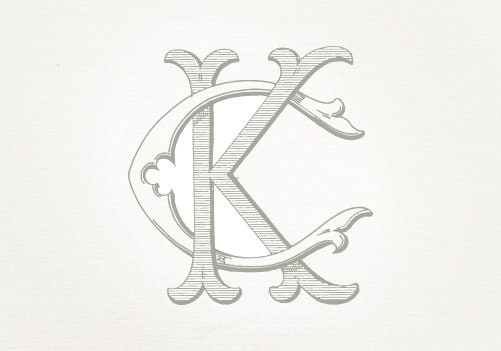 Vintage Wedding Monogram CK KC - Wedding Invitation, Digital Download ...