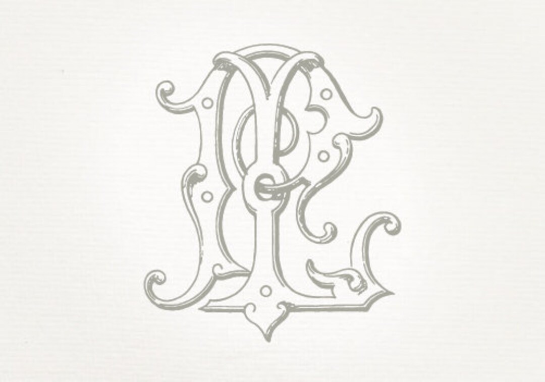 Vintage Wedding Monogram LP PL - Wedding Invitation, Digital Download ...