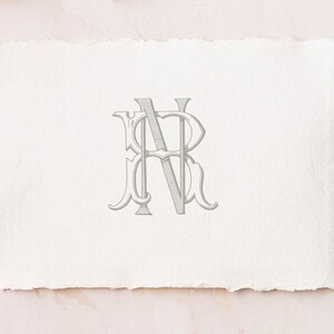 Vintage Wedding Monogram NR RN - Wedding Invitation, Digital Download ...