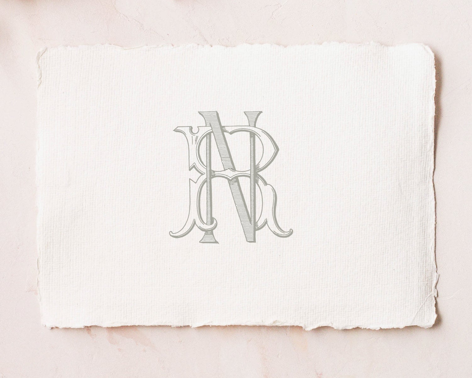 Vintage Wedding Monogram NR RN - Wedding Invitation, Digital Download ...