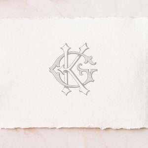 Vintage Wedding Monogram GK KG - Wedding Invitation, Digital Download ...