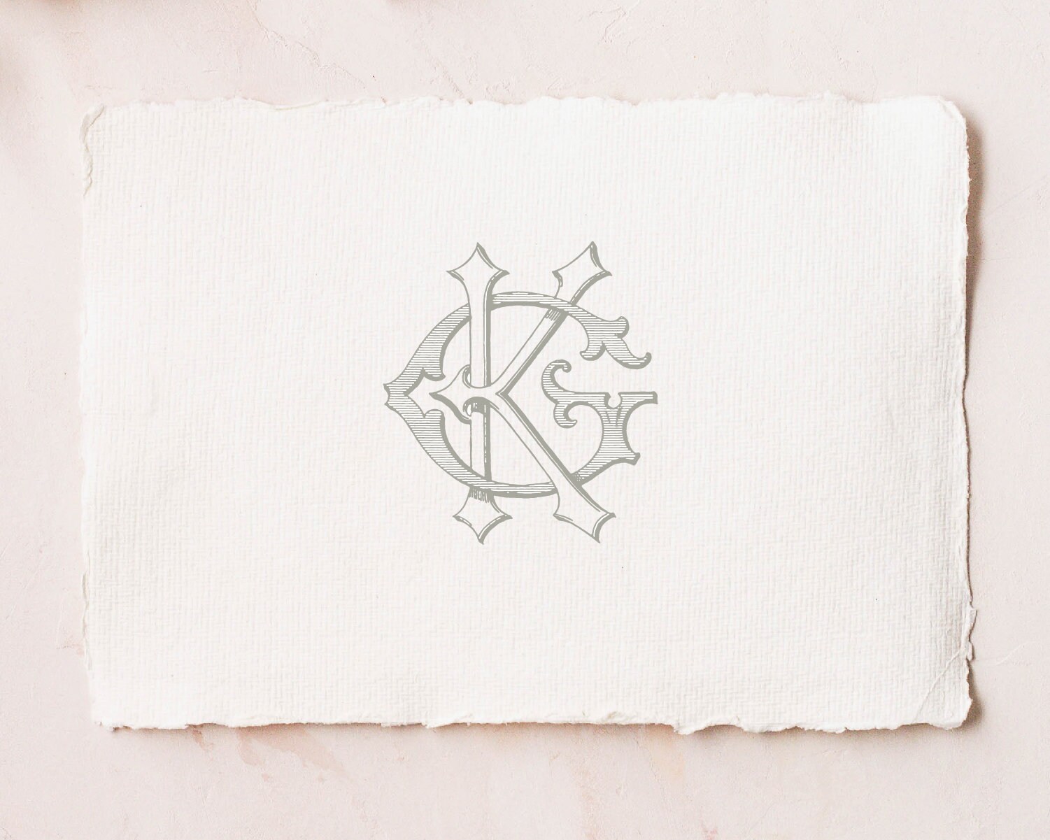 Vintage Wedding Monogram GK KG - Wedding Invitation, Digital Download ...