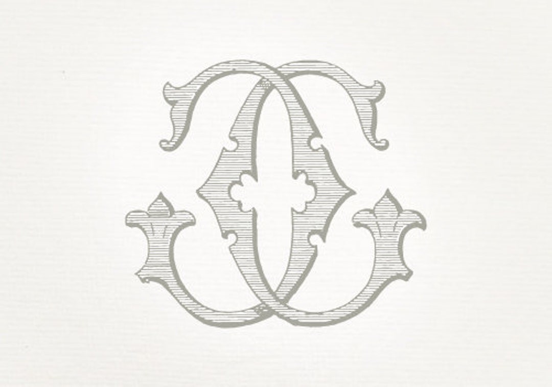 Vintage Wedding Monogram GG - Wedding Invitation, Digital Download ...