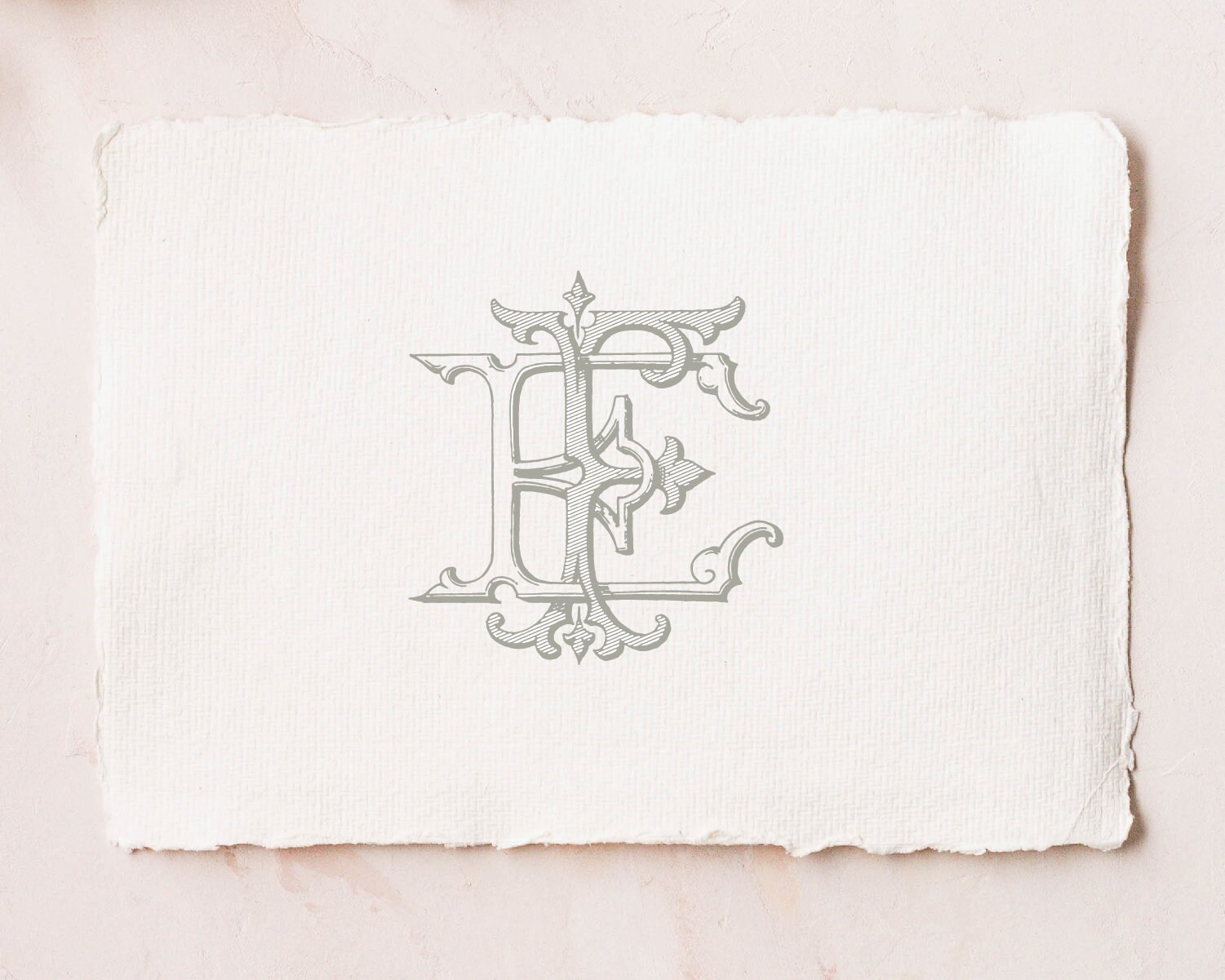 Vintage Wedding Monogram EF FE - Wedding Invitation, Digital Download ...
