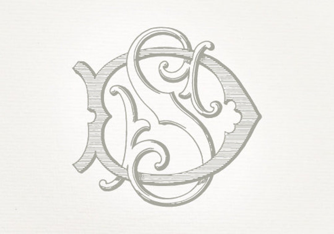 Vintage Wedding Monogram DS SD - Wedding Invitation, Digital Download ...
