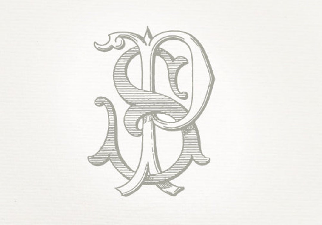 Vintage Wedding Monogram SP PS - Wedding Invitation, Digital Download ...