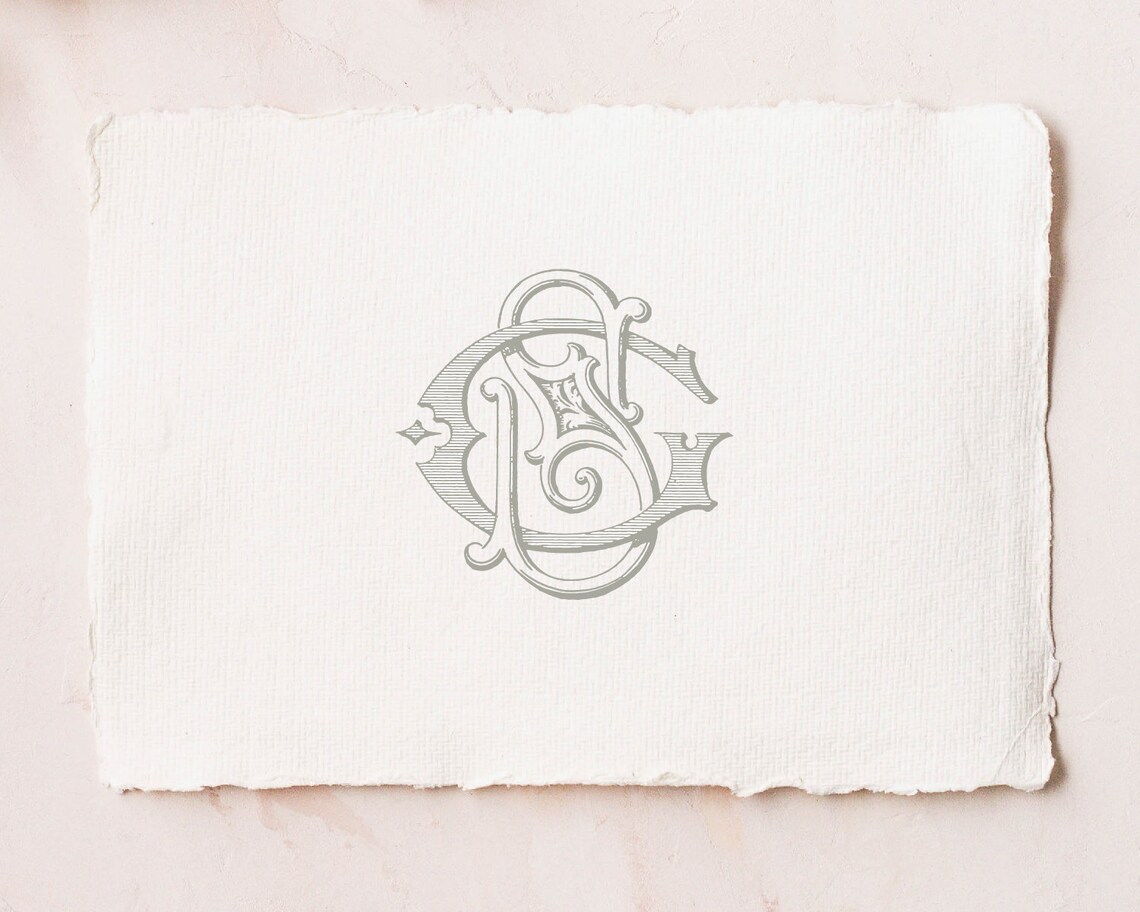 Vintage Wedding Monogram GS SG - Wedding Invitation, Digital Download ...