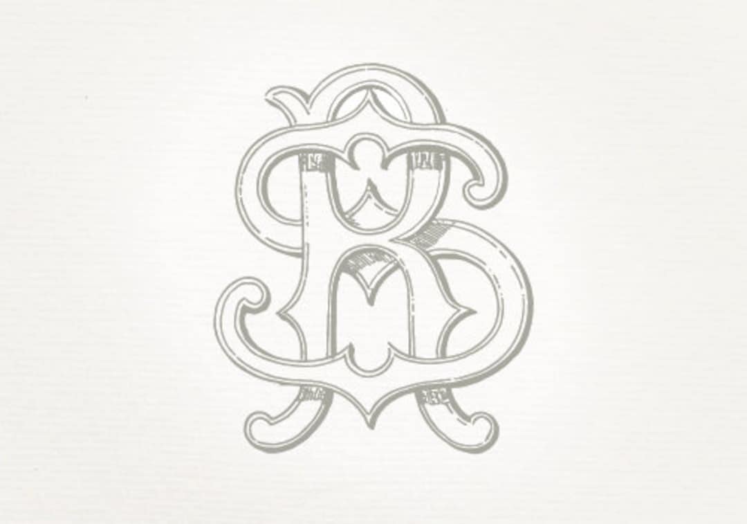 Vintage Wedding Monogram RS SR - Wedding Invitation, Digital Download ...