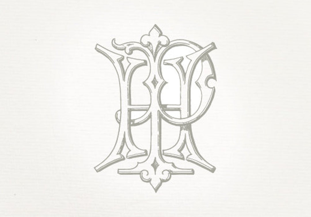 Vintage Wedding Monogram HP PH - Wedding Invitation, Digital Download ...
