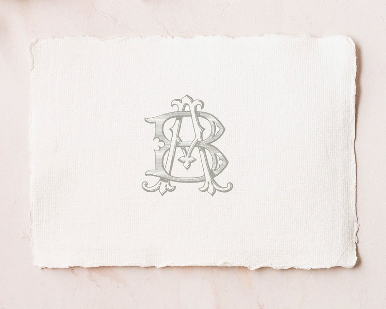 Vintage Wedding Monogram AB BA - Wedding Invitation, Digital Download ...