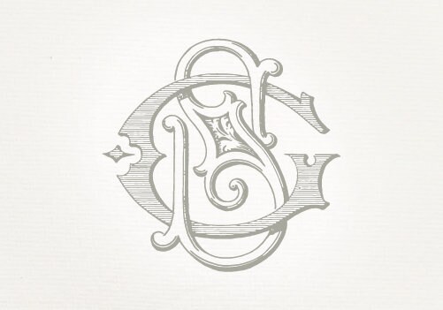 Vintage Wedding Monogram GS SG - Wedding Invitation, Digital Download ...