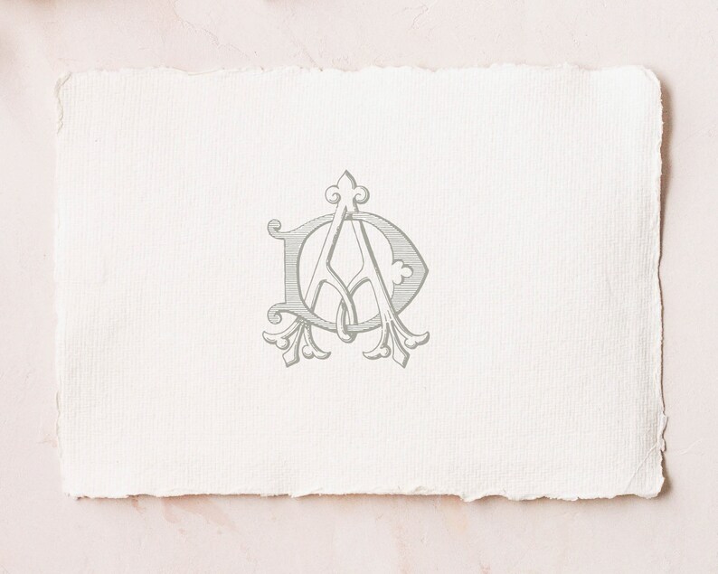 Vintage Wedding Monogram AD DA - Wedding Invitation, Digital Download ...