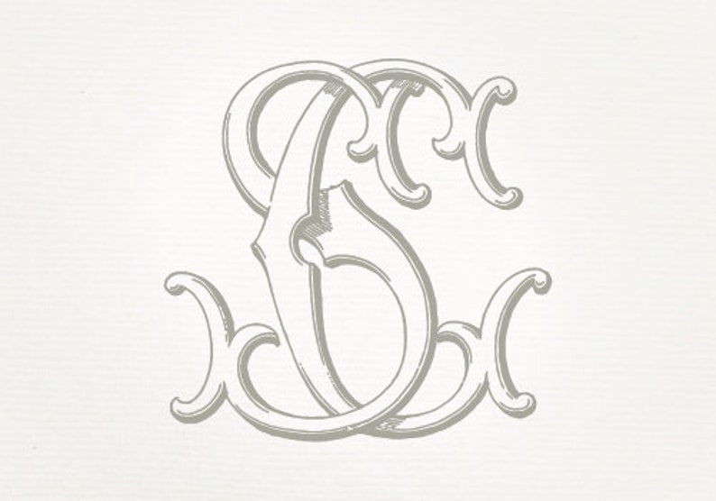 Vintage Wedding Monogram SC CS - Wedding Invitation, Digital Download ...