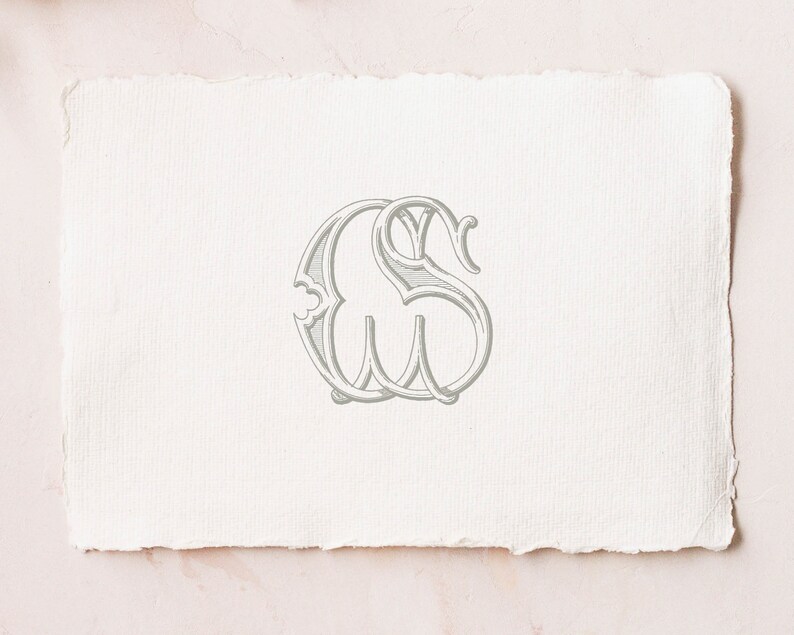 Vintage Wedding Monogram CS SC - Wedding Invitation, Digital Download ...
