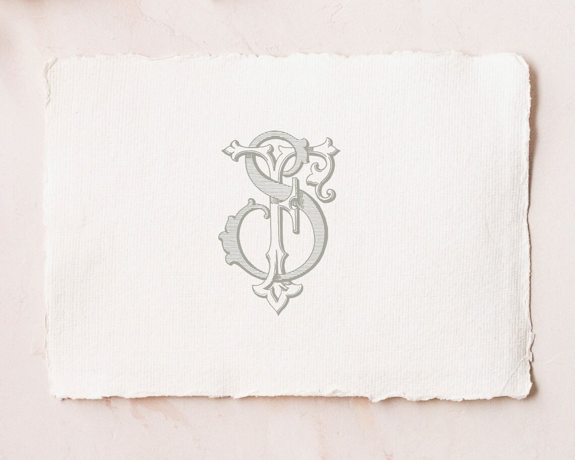 Vintage Wedding Monogram FS SF - Wedding Invitation, Digital Download ...