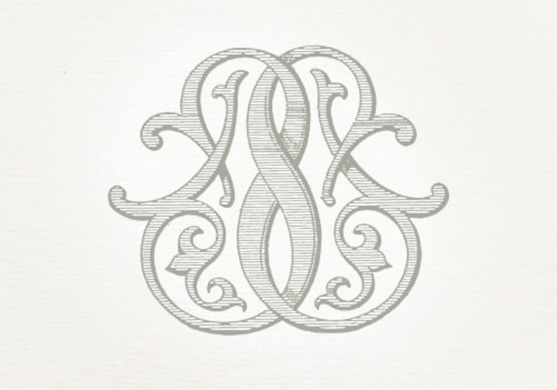 Vintage Wedding Monogram SS - Wedding Invitation, Digital Download ...