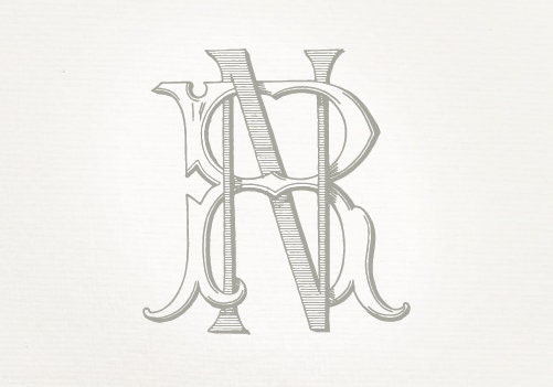Vintage Wedding Monogram NR RN - Wedding Invitation, Digital Download ...