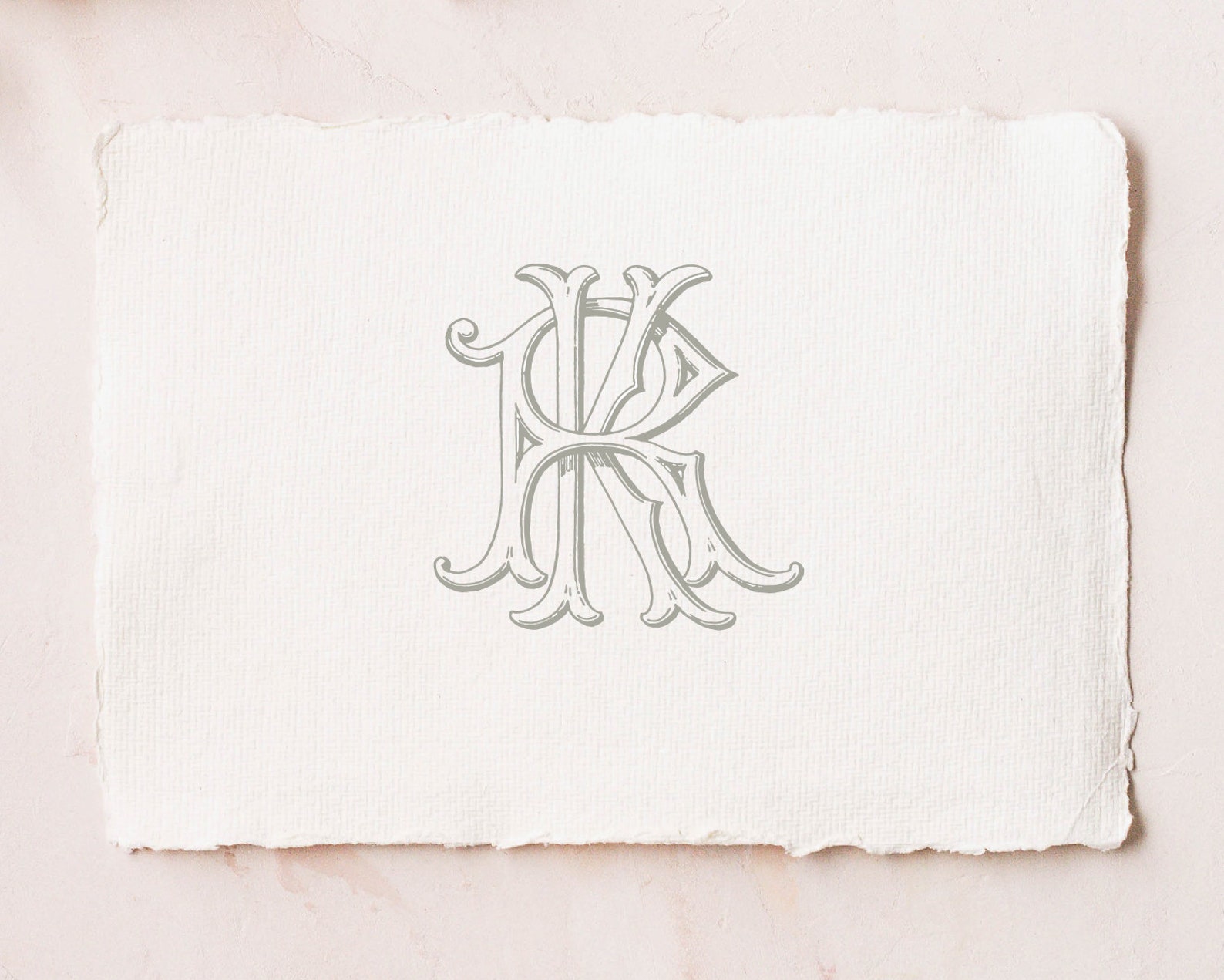 Vintage Wedding Monogram KR RK - Wedding Invitation, Digital Download ...