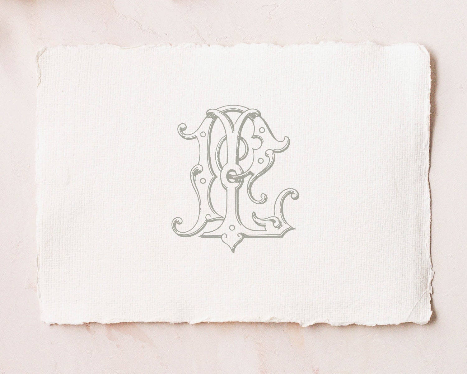 Vintage Wedding Monogram LP PL Wedding Invitation, Digital Download ...