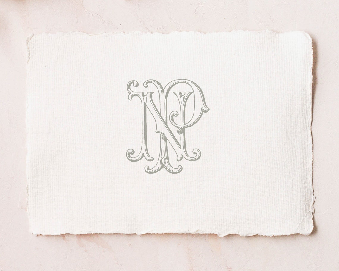 Vintage Wedding Monogram NP PN - Wedding Invitation, Digital Download ...