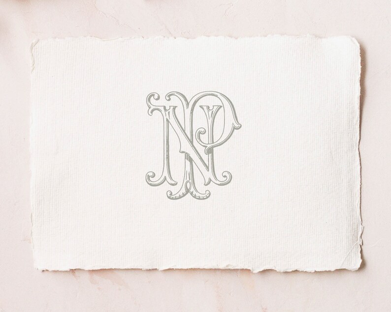Vintage Wedding Monogram NP PN - Wedding Invitation, Digital Download ...