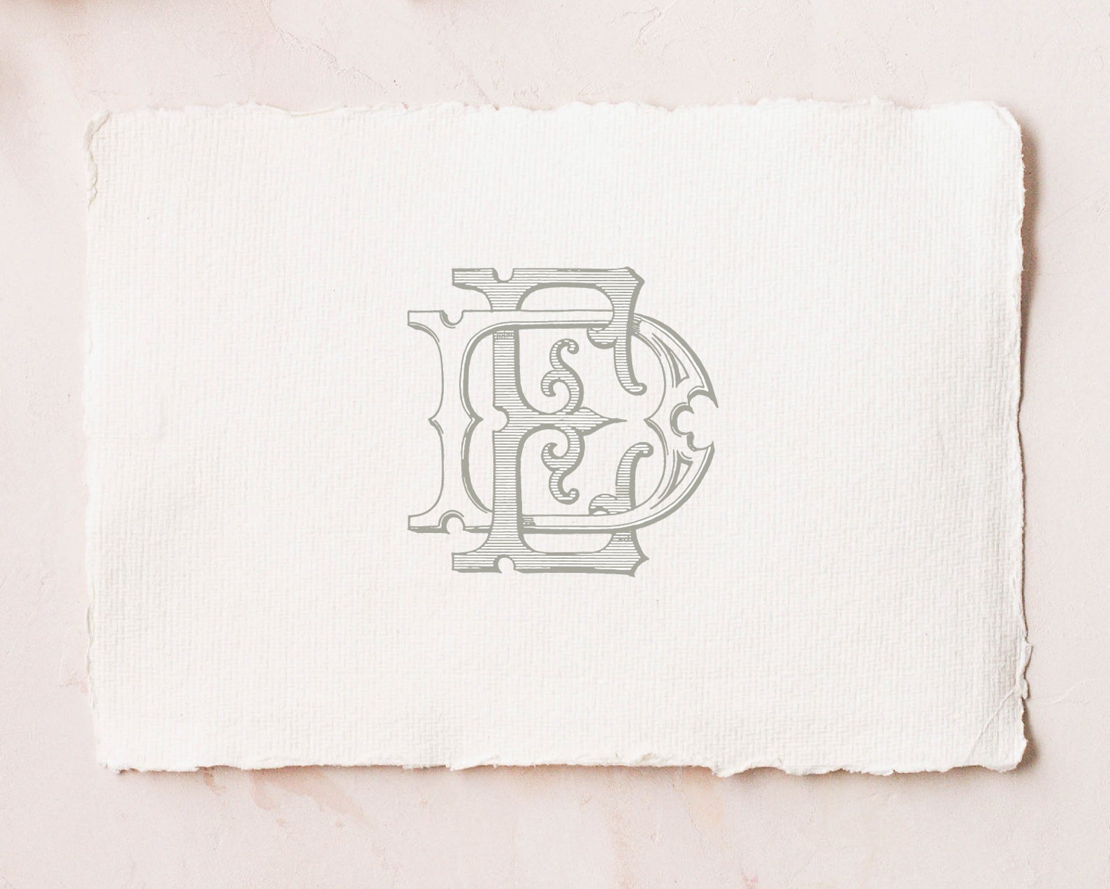 Vintage Wedding Monogram DE ED - Wedding Invitation, Digital Download ...